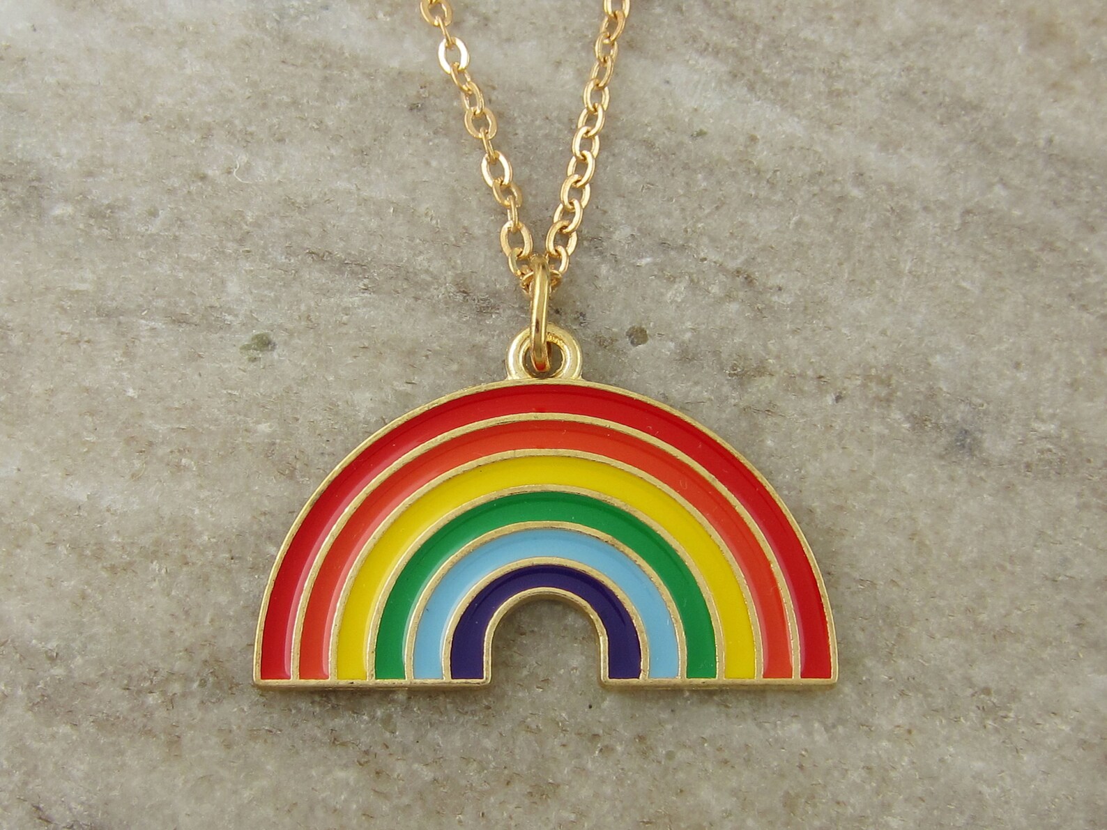 Rainbow Necklace Gay Pride Jewelry Lesbian Necklace LGBT - Etsy