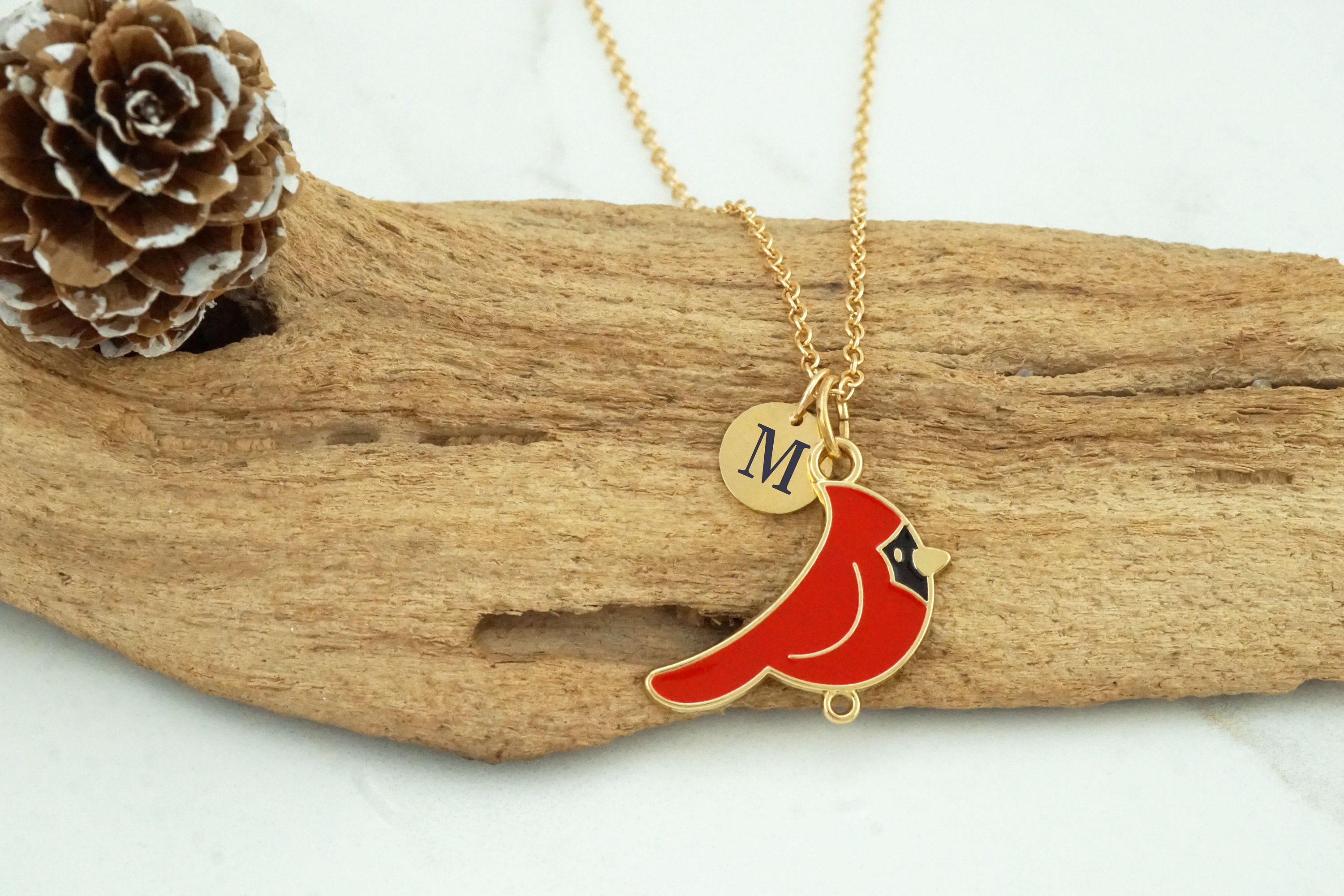 Red Cardinal Necklace Personalized Memorial Bird Necklace - Etsy
