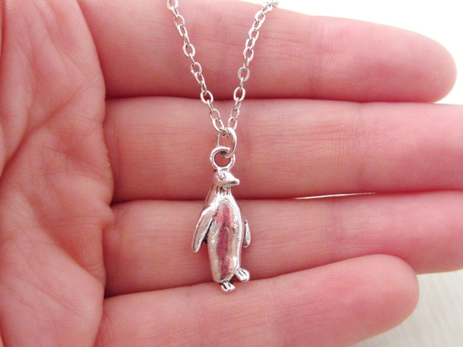 Penguin Necklace Penguins Team Jewelry Monogram - Etsy
