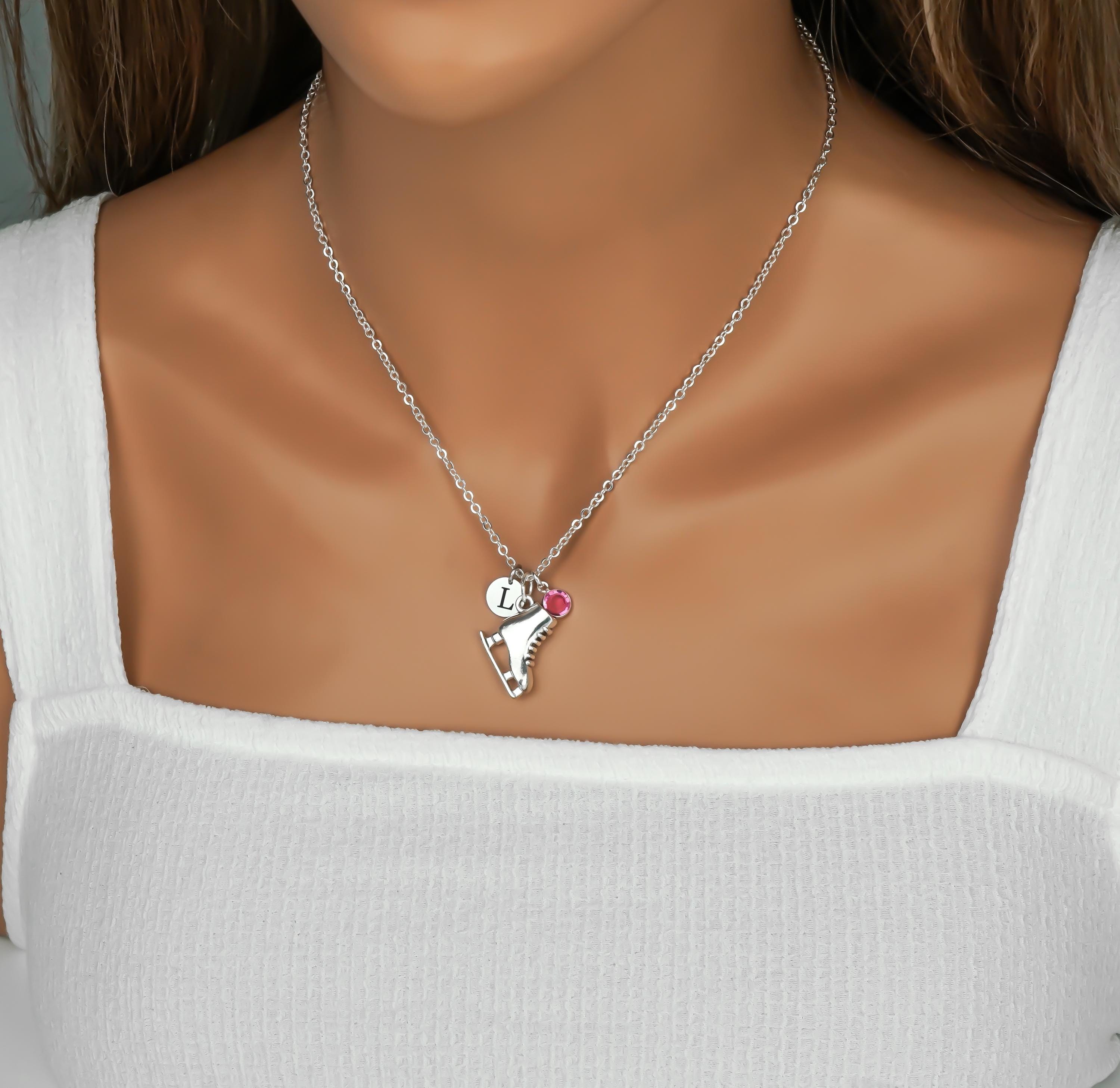 Ice Skate Necklace - Figure Skating Gifts - Monogram Personalized ...