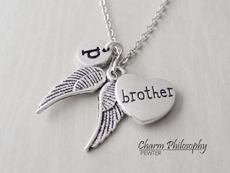 Brother Angel Wings Necklace Memorial Jewelry in Memory of - Etsy