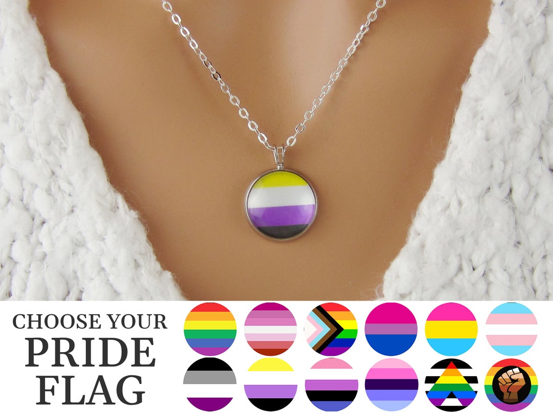 Non-binary Necklace - LGBTQ Necklace - Queer Pride Jewelry - Gender ...