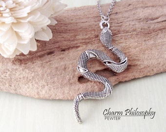 Silver Snake Charm | Etsy