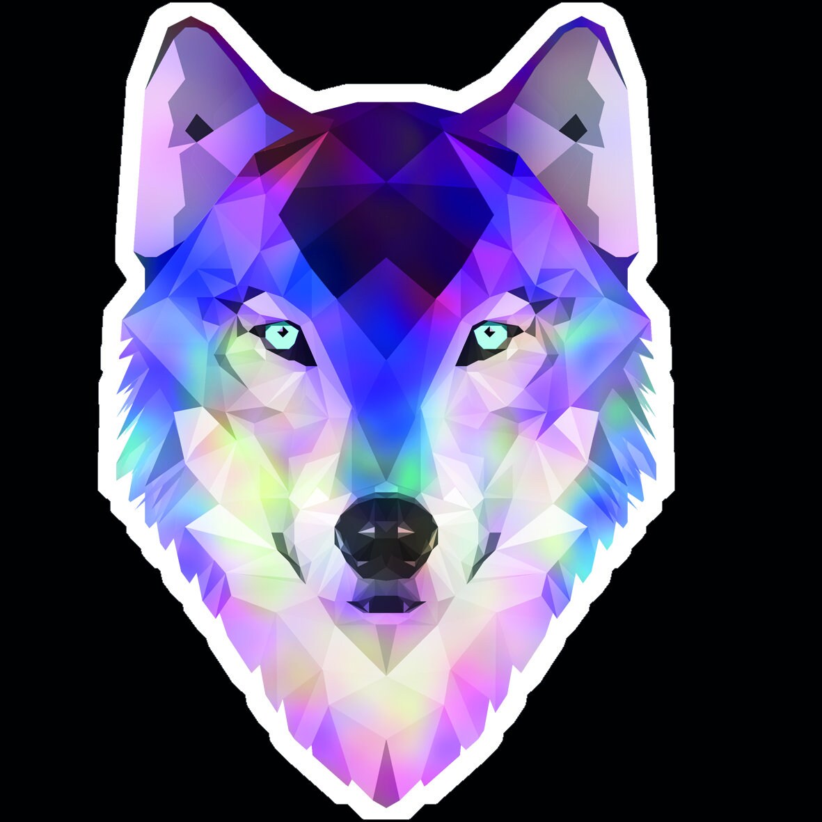 10cm Geometric Wolf Sticker - Etsy