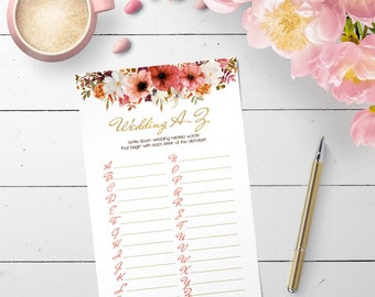 Abc Bridal Shower Game - Etsy