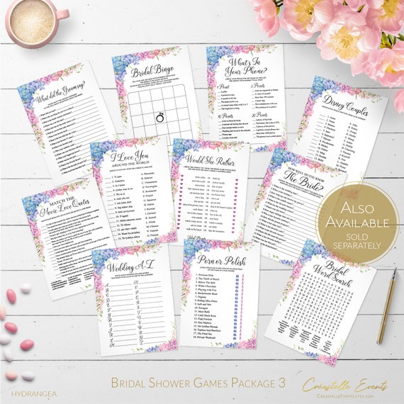 Party Games pink cherry blossom printable bridal shower game instant ...