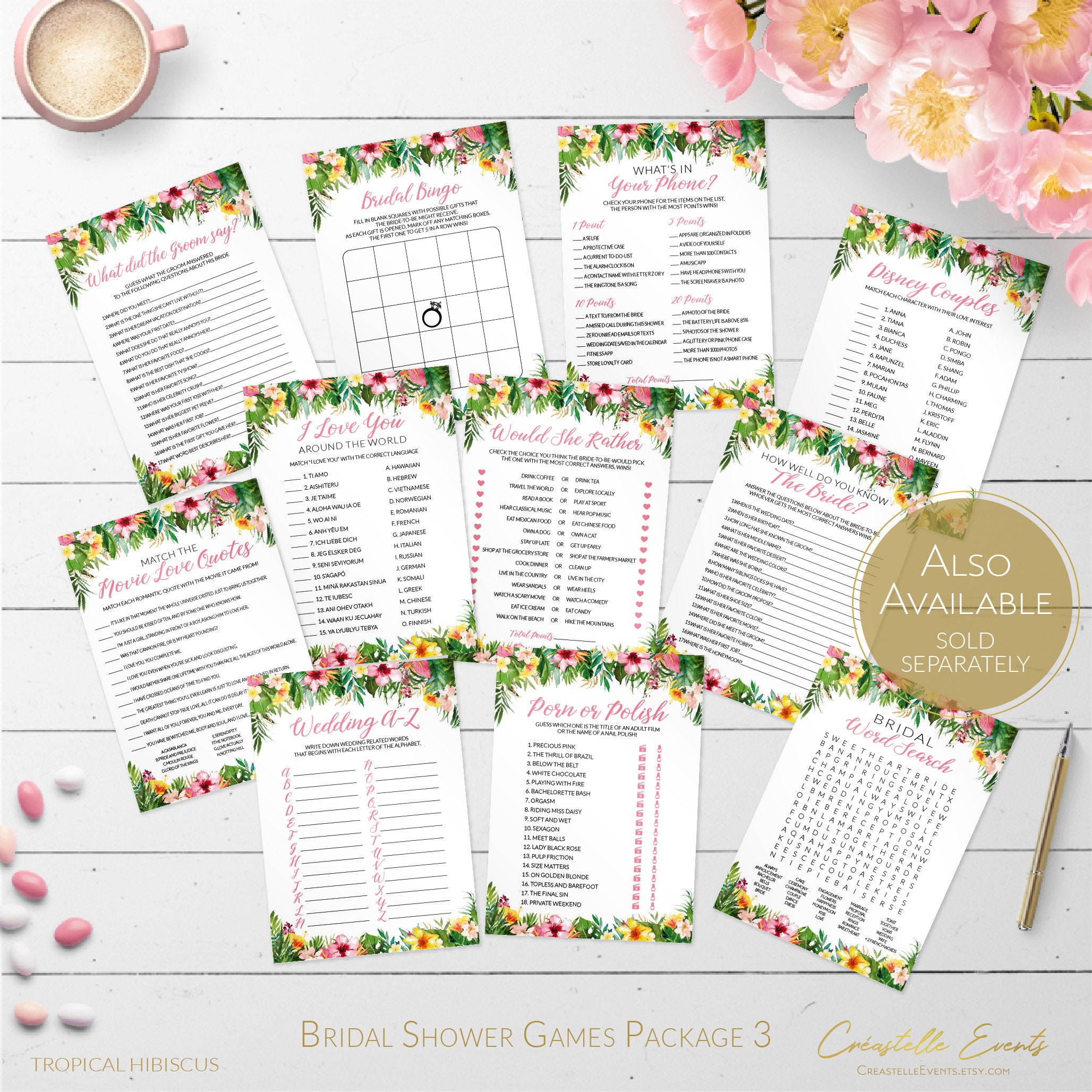 Party Supplies Party Favors & Games Party Games Who Am I Bridal Shower ...