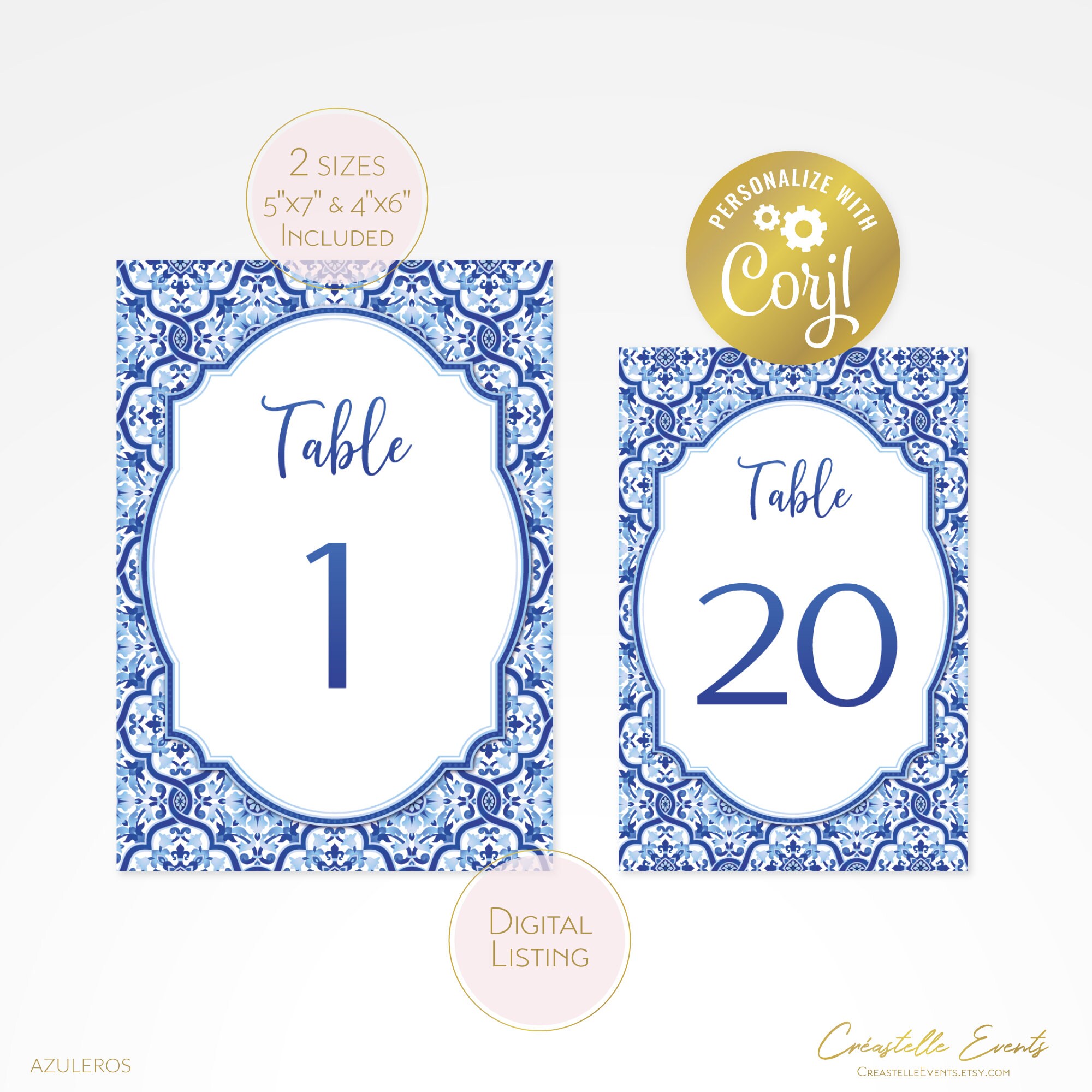 Mediterranean Table Number Card Template, Seating Card, Tuscan Party ...