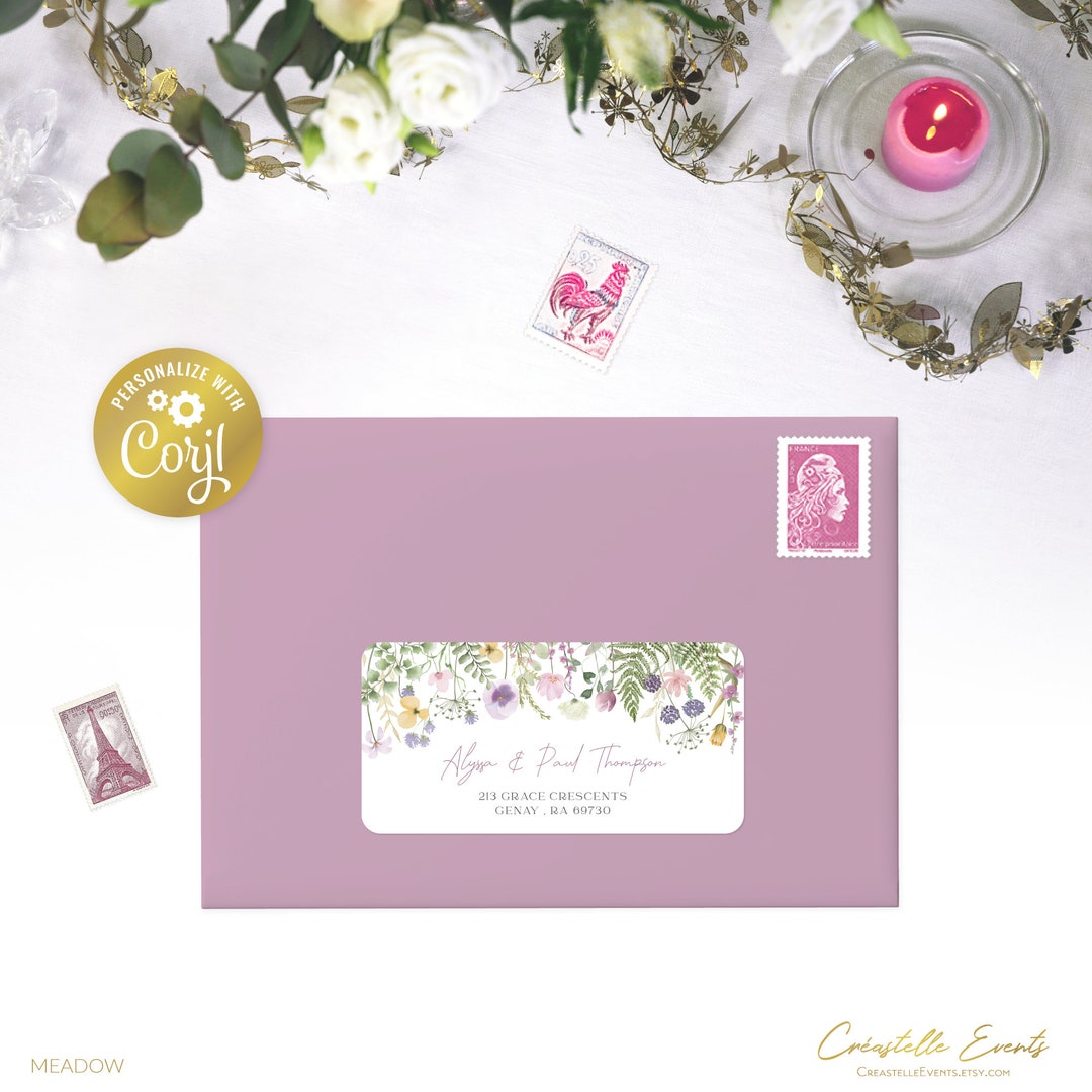 Meadow Address Labels, Shipping Printable Label Template, Digital 4 X 2 ...