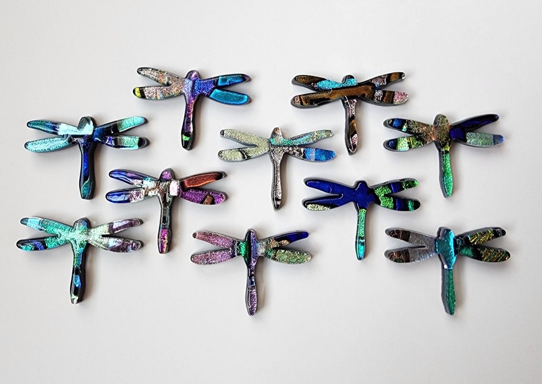 Glass Dragonfly Mosaic Cabochon COE 96 1 Piece Choose Color - Etsy