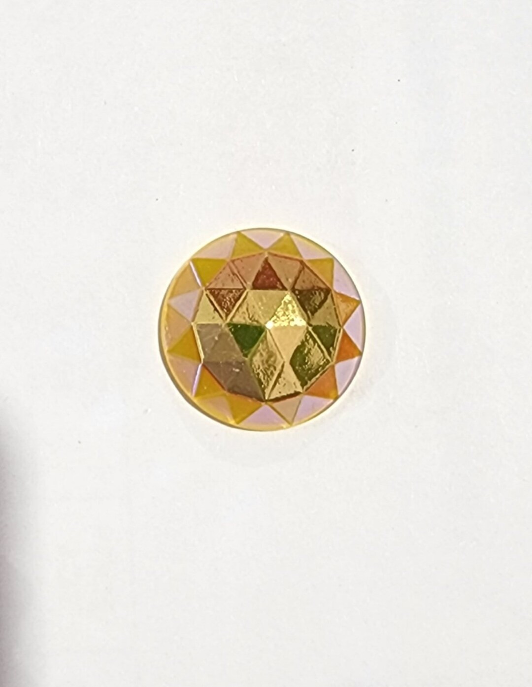 Round Faceted Jewels- German Made- Opal Yellow Iridescent- Multiple ...