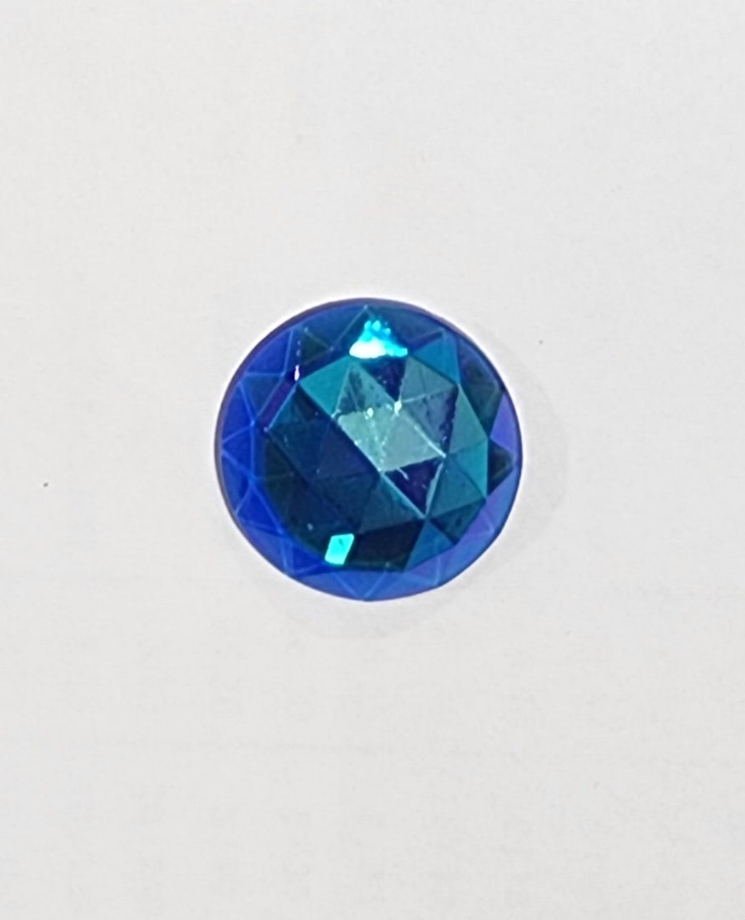 Round Faceted Jewels- German Made- Cobalt Blue Iridized- Multiple Sizes ...