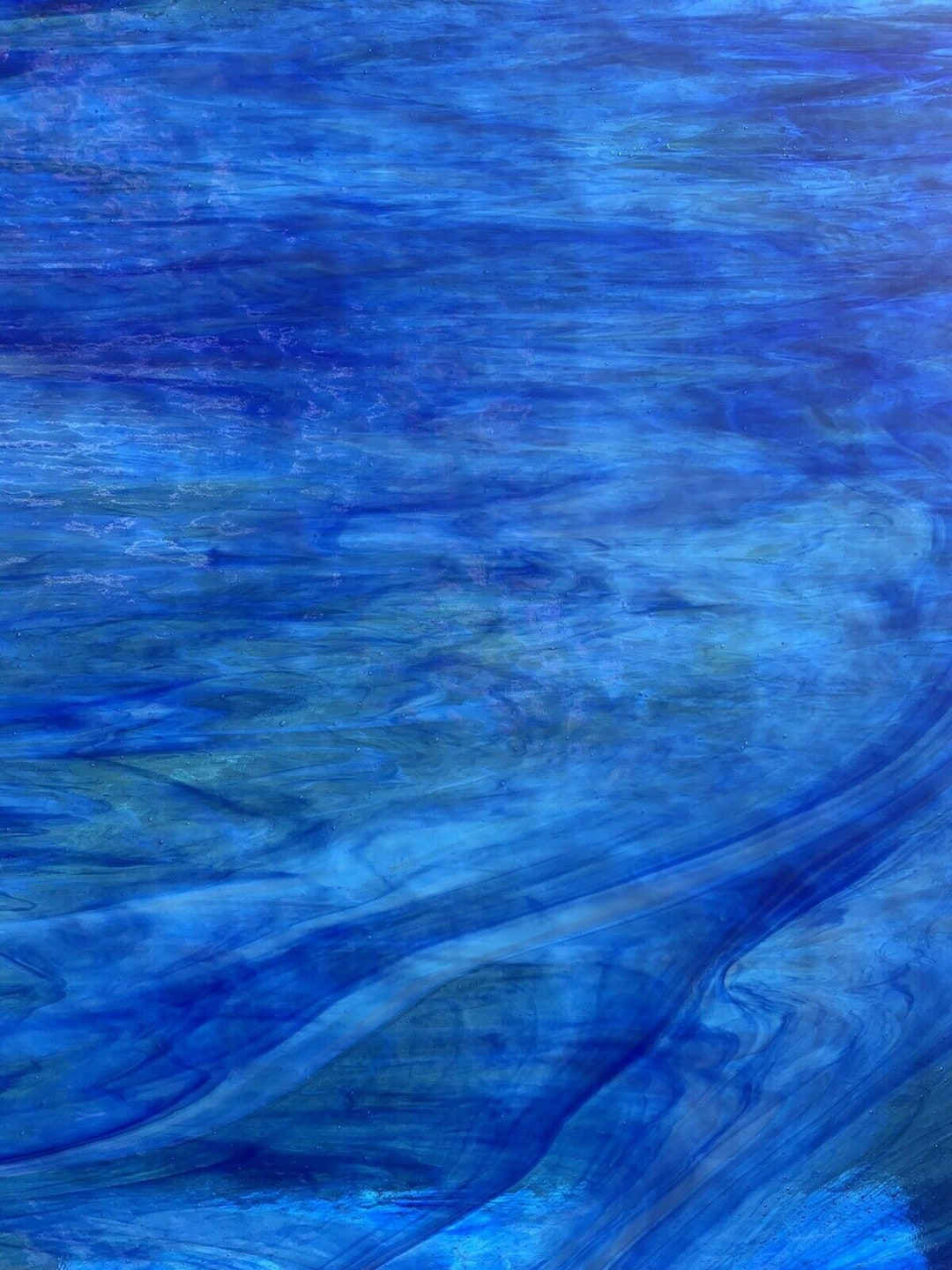 Stained Glass Sheet Lt Blue Dk Blue White Wispy Mystic Wissmach MOSAIC ...