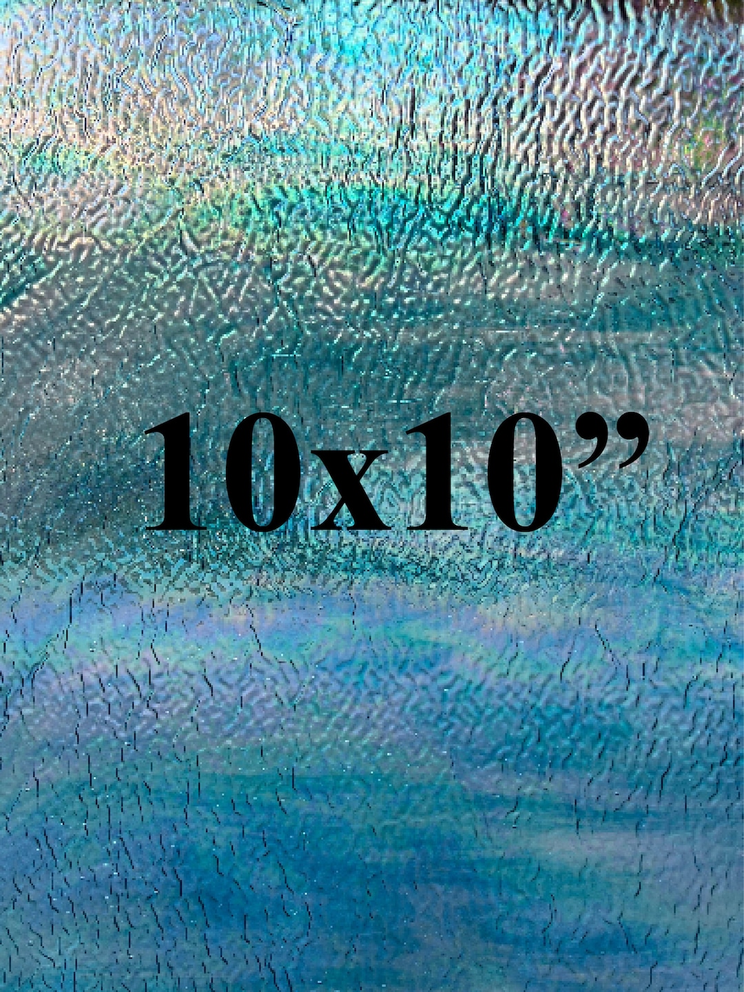 10x10"- Stained Glass Sheet Sky Blue Opal Streaky Ripple Iridized ...