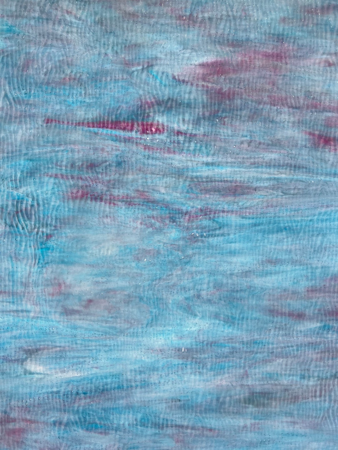 Stained Glass Sheet Sky Blue Pink White Ripple Artisan Gem MOSAIC - Etsy