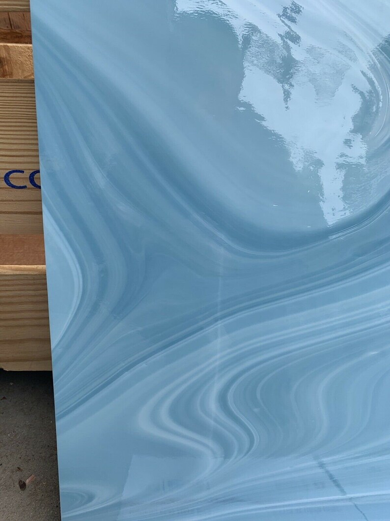 Stained Glass Sheet Alpine Blue Opal Fusers Reserve COE 96 - Etsy