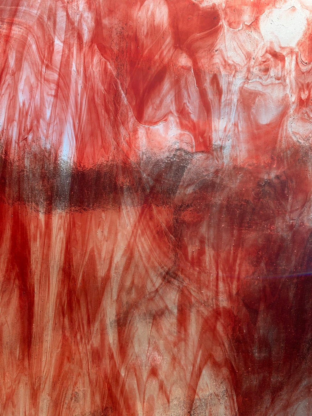 Stained Glass, Copper Red Crystal Streaky WISSMACH SHEET - Etsy