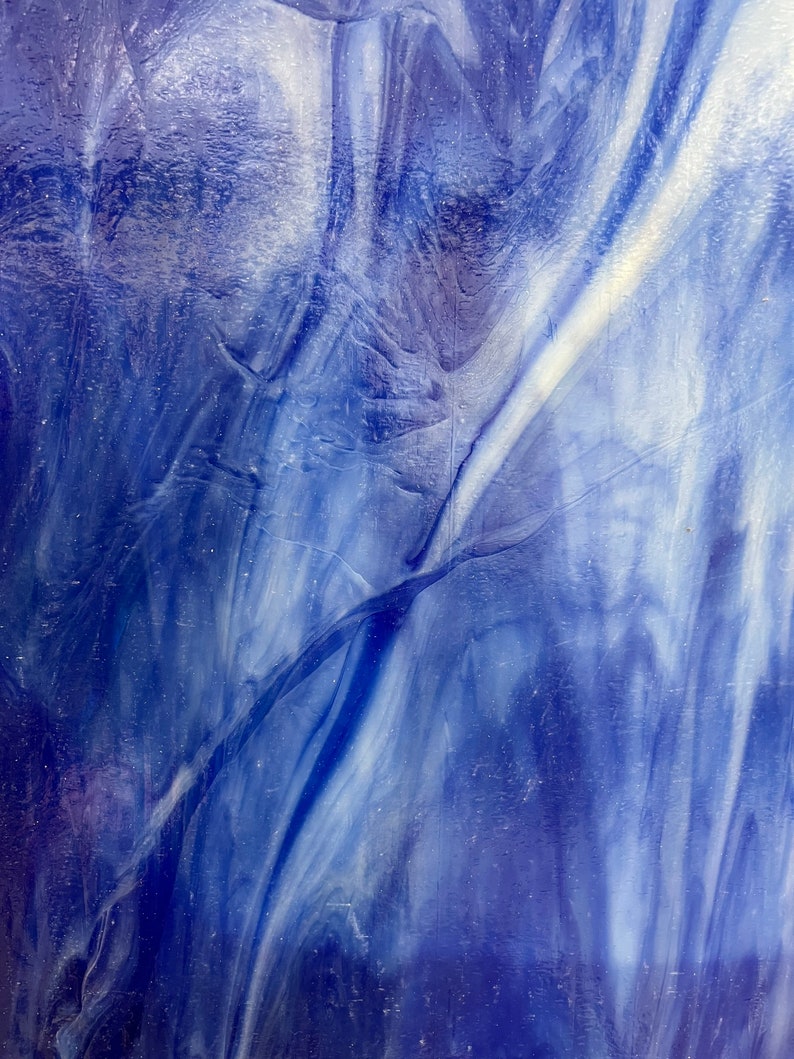 Stained Glass Sheet Cobalt Blue and Light Opal Wissmach MOSAIC - Etsy