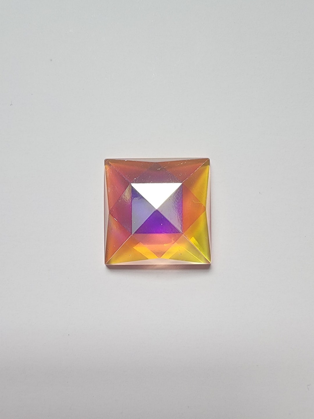 Square Faceted Jewels- German Made- Trans Selenium Pink Iridescent ...