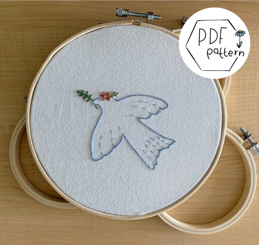 Dove Hand Embroidery PDF Pattern / Digital Instant Download / Printable ...