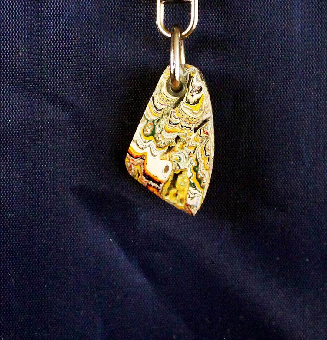 Fordite Keychain - From Late 70's to Mid 80's - 25.64mm X 16.61mm X 7 ...