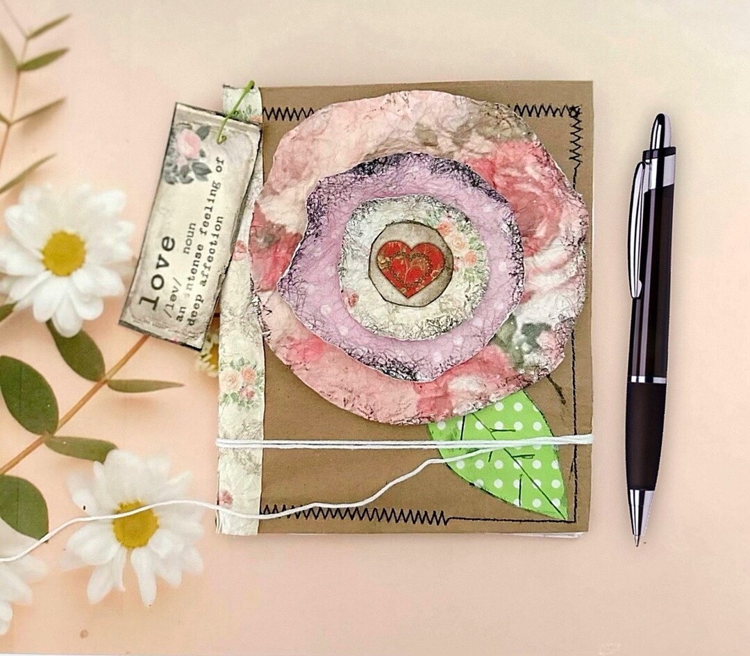 Floral Paper Bag Journal, Paper Bag Notebook, Mini Junk Journal, Eco ...