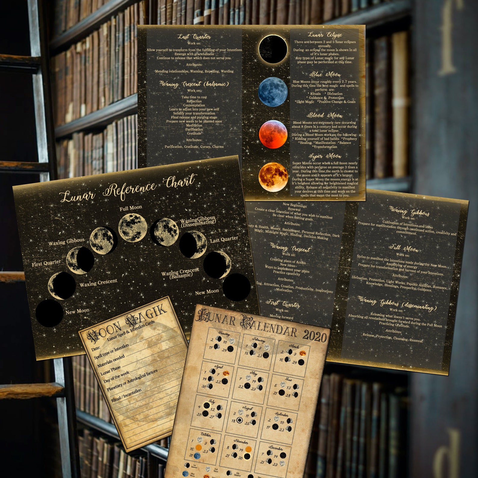 Lunar Chart Moon Magic Witch - Etsy