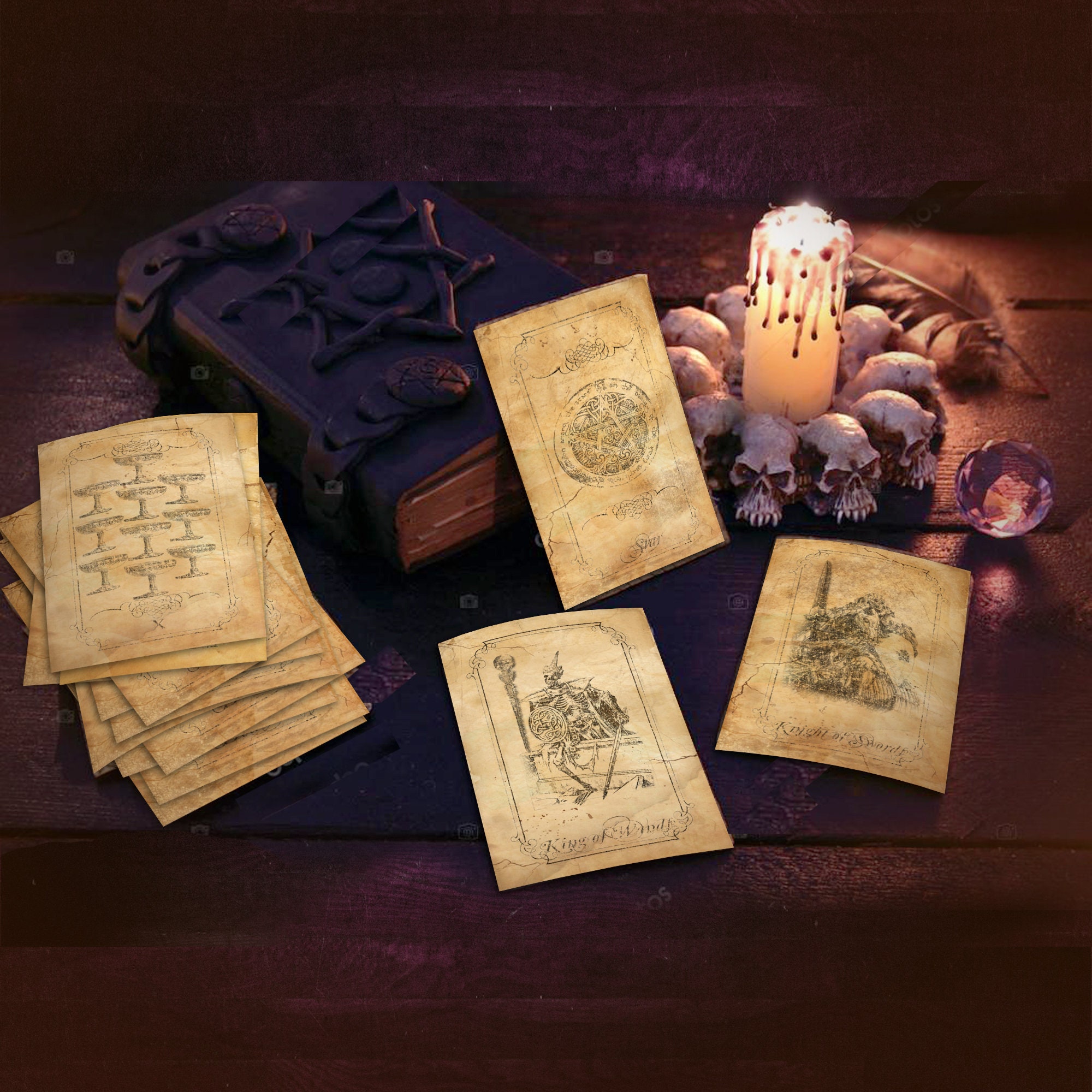 Gothic Tarot Card Set - 78 Cards - Printable - Instant Download - Etsy