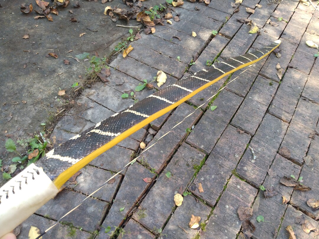 50-lb Snakeskin Backed Osage Orange Bow, Osage Hunting Bow, Primitive ...