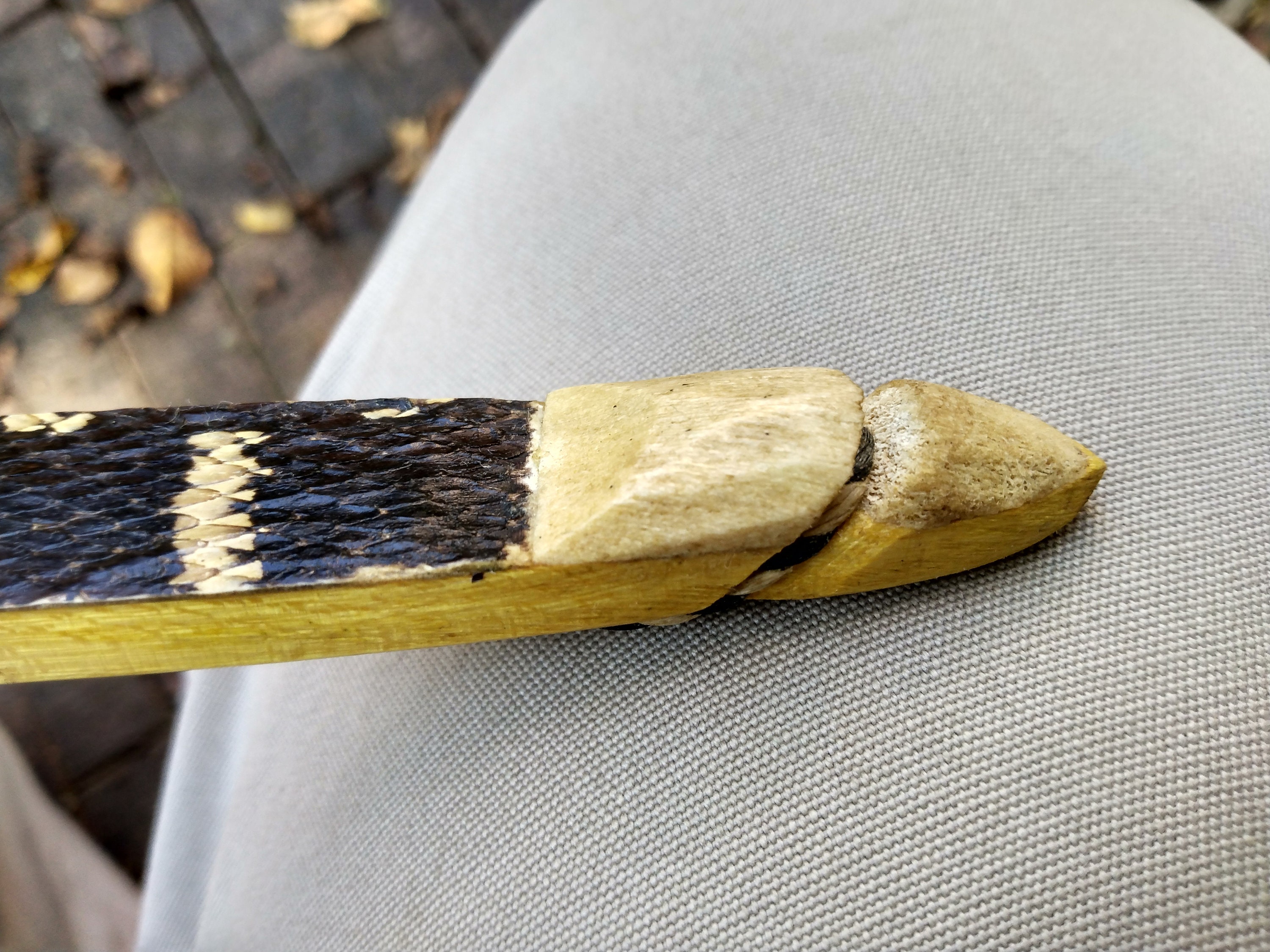 50-lb Snakeskin Backed Osage Orange Bow, Osage Hunting Bow, Primitive ...