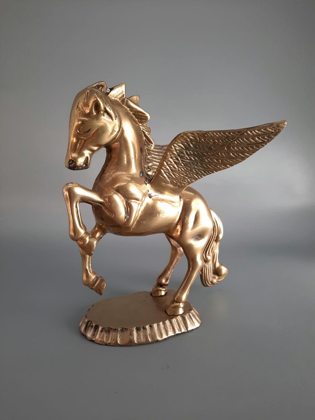 Vintage Brass Pegasus Figurine - Etsy