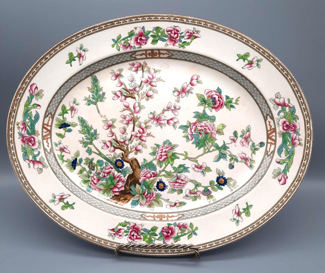 Antique Platter, Indian Tree by Crown Ducal England, 14" X 11" - Etsy