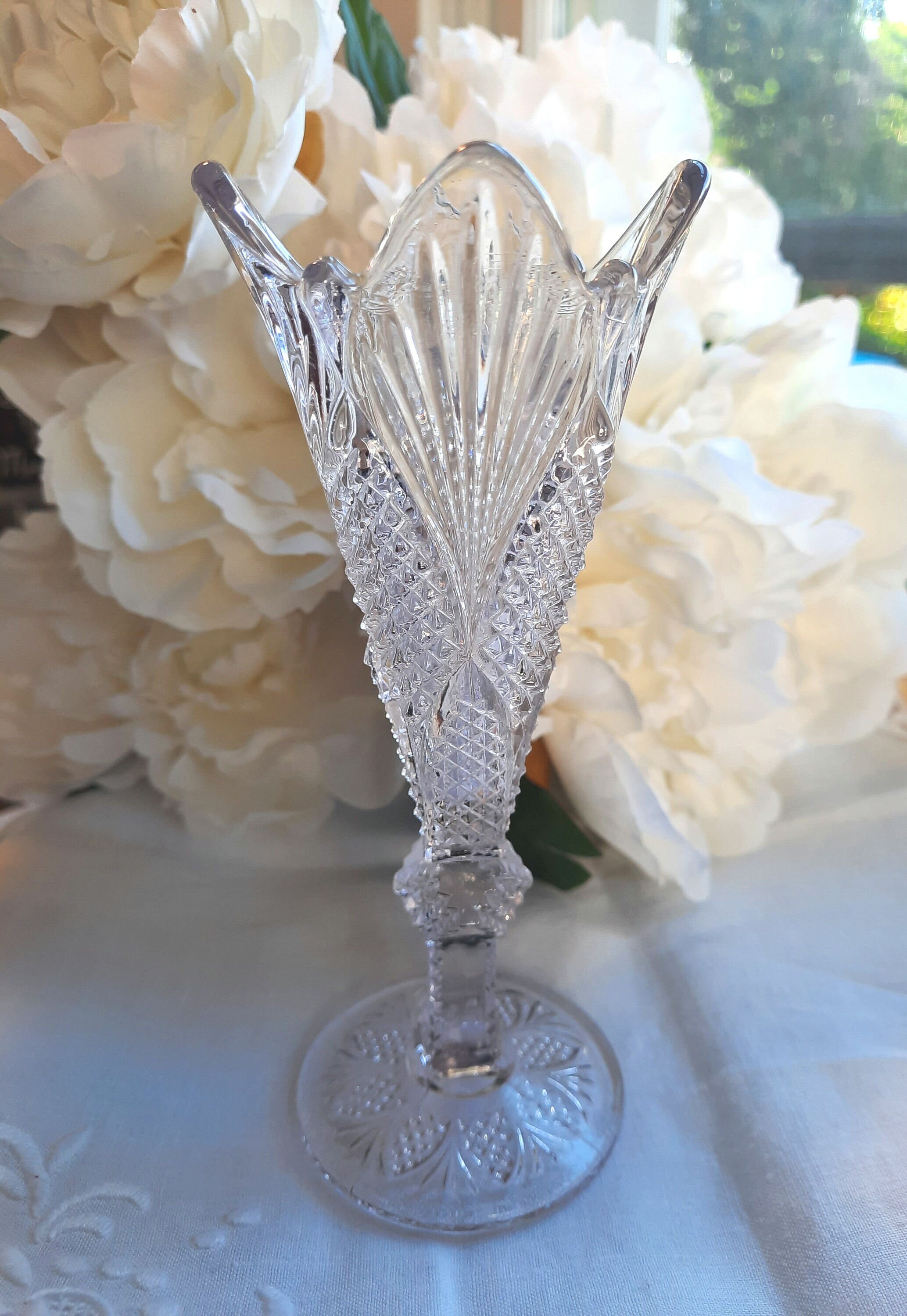 Bud Vase, Antique, Early American Pressed Glass, 6 Inches - Etsy