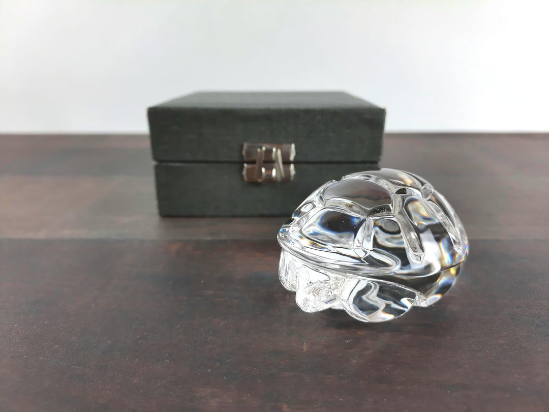 Steuben Crystal Turtle Hand Cooler W/ Box and Bag - Etsy