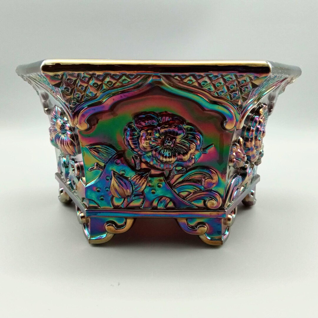 Fenton Revival Carnival Glass Planter, Ca. 1973 - Etsy