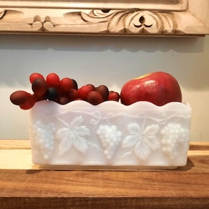 Vintage Milk Glass Anchor Hocking Fire King Rectangular Planter, 7.5 ...