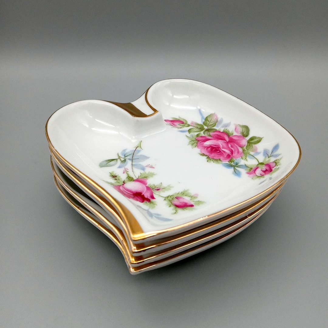 Vintage Lefton China Collectible Ashtrays, Trinket Dishes, Set of Four ...