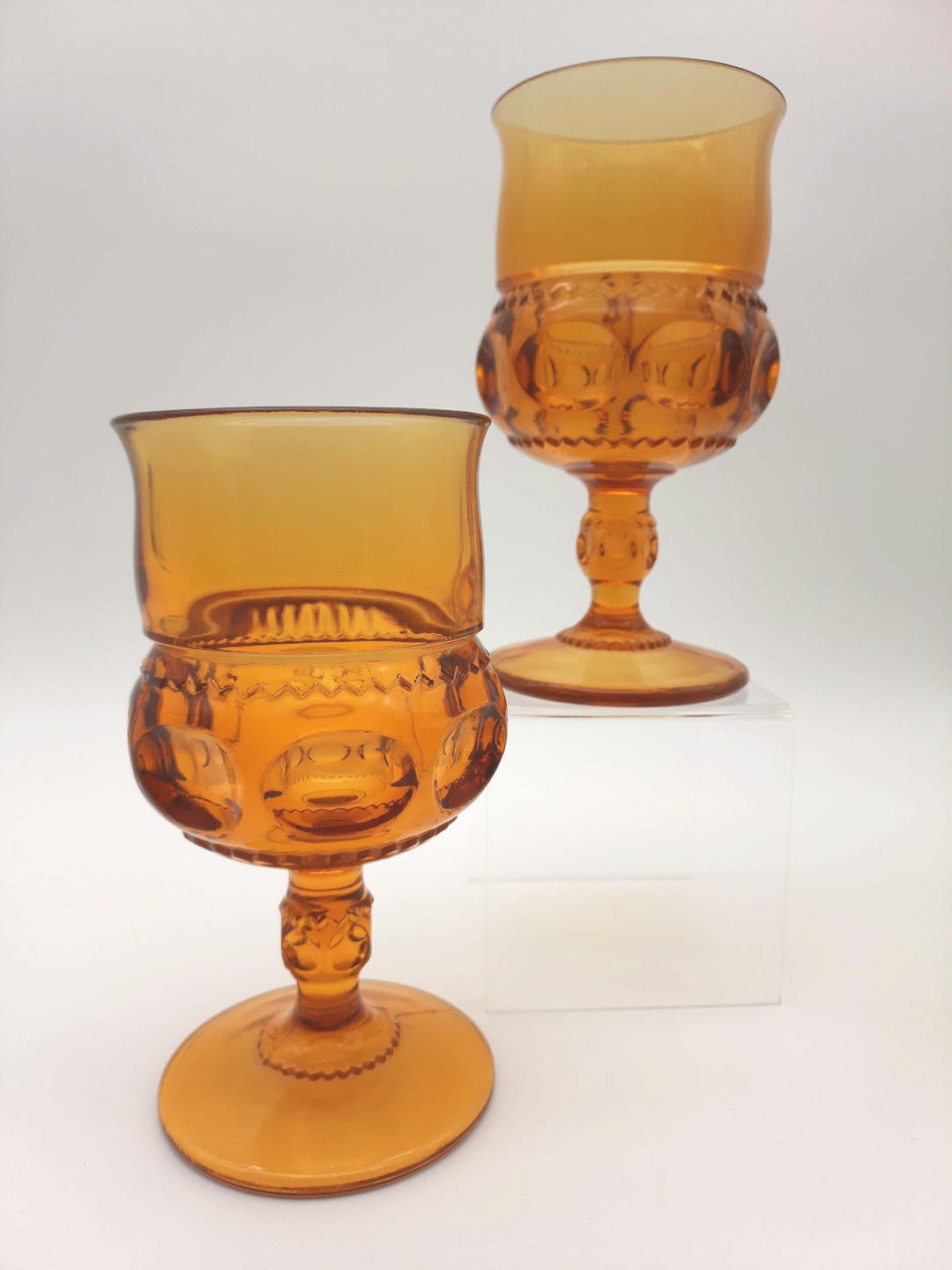 Vintage Colony Crown Honey Gold Water Goblet, Pair - Etsy