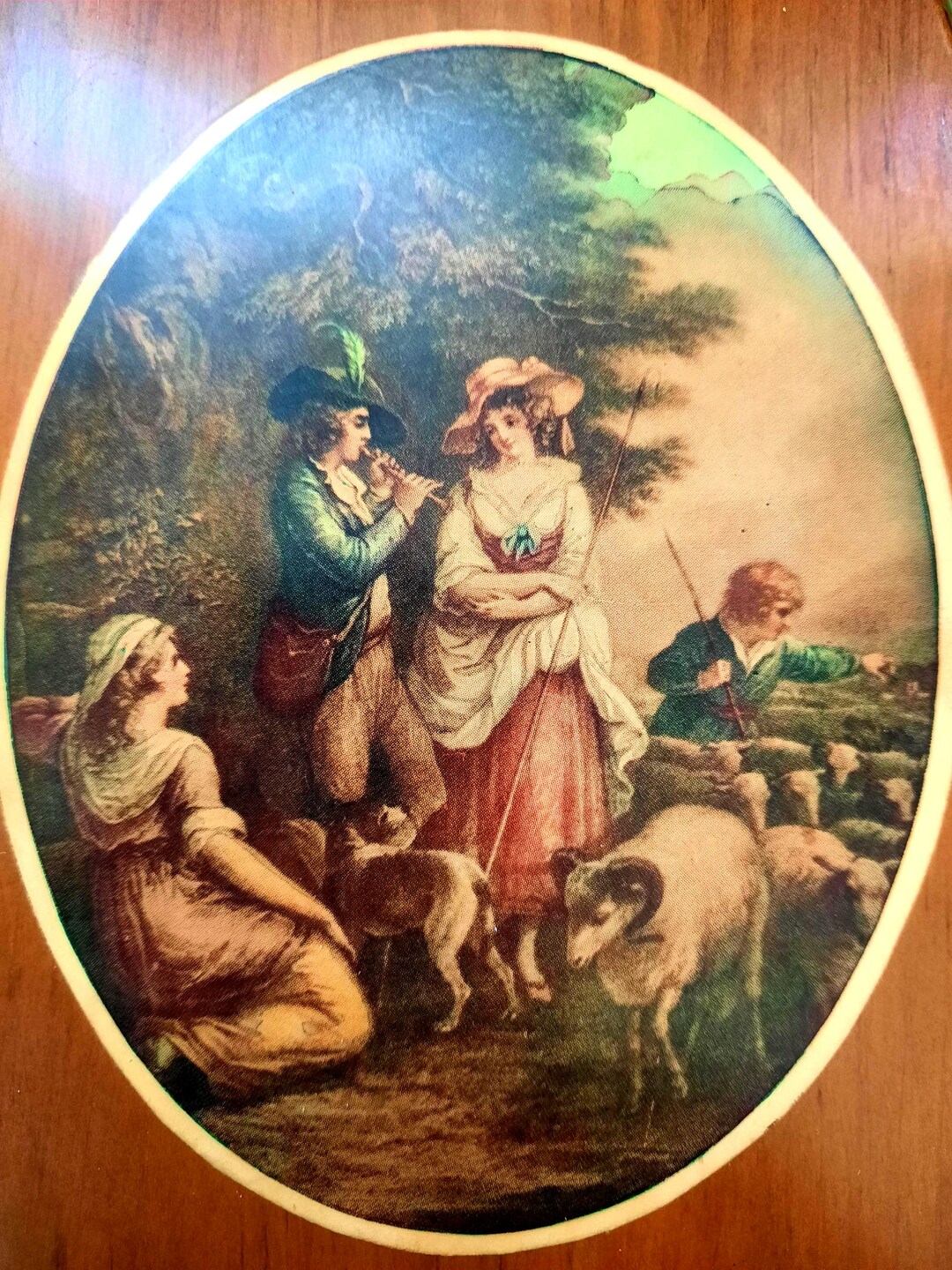 Vintage Pine Wood Wall Plaques With Renaissance and Baroque Images ...