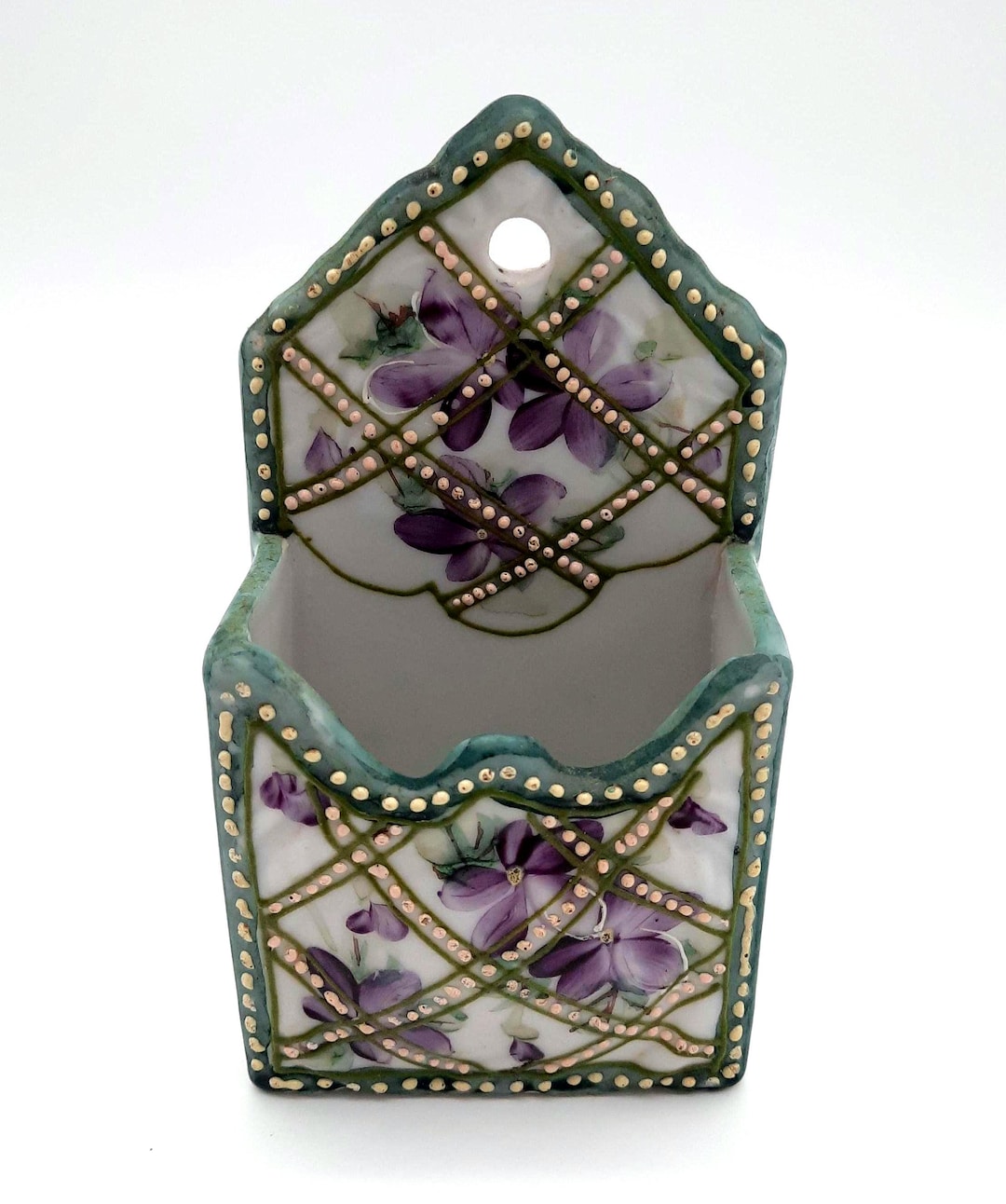 Antique Hand-painted Porcelain Matchbox Holder With Strikers - Etsy