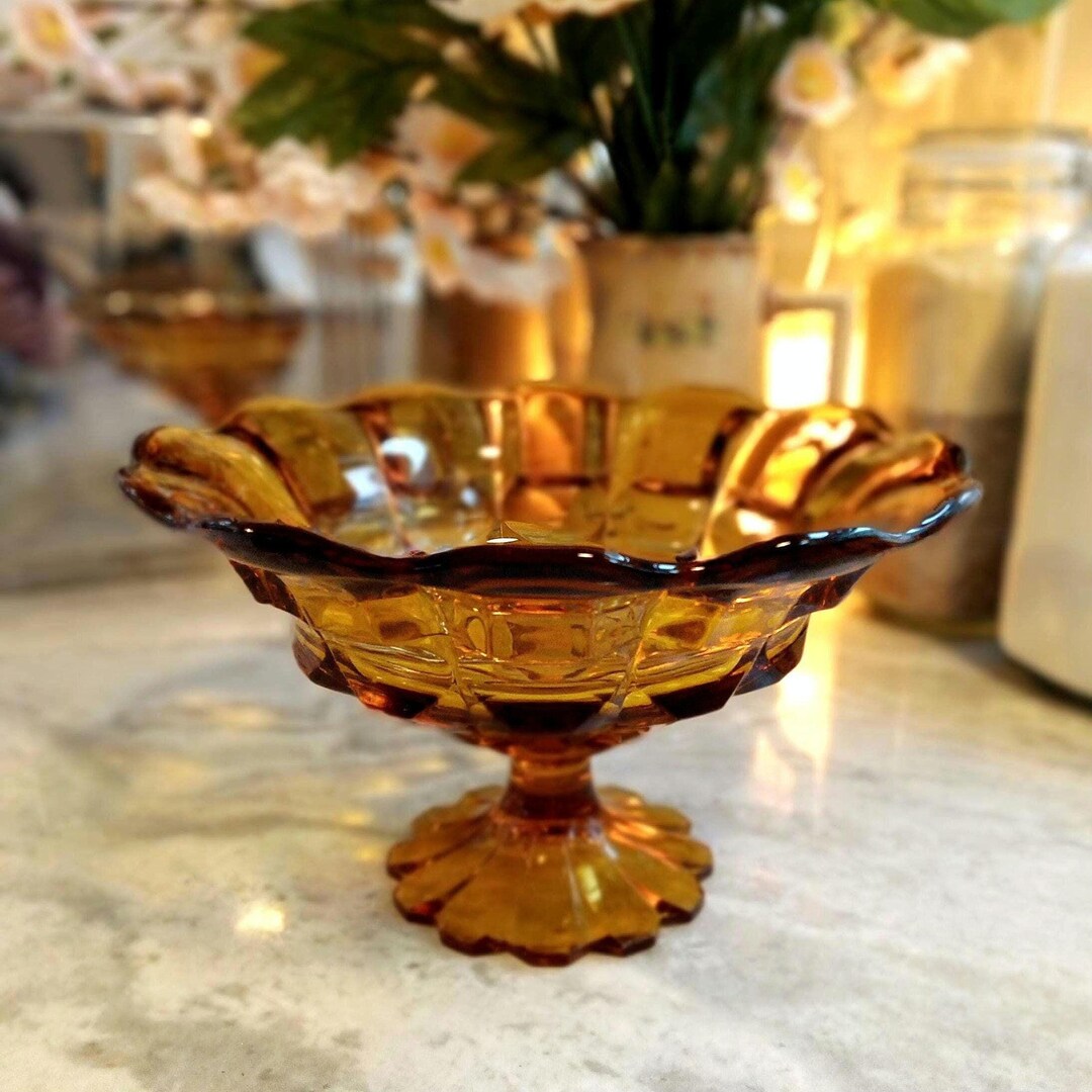 Fenton Valencia Amber Footed Bowl/ Compote - Etsy