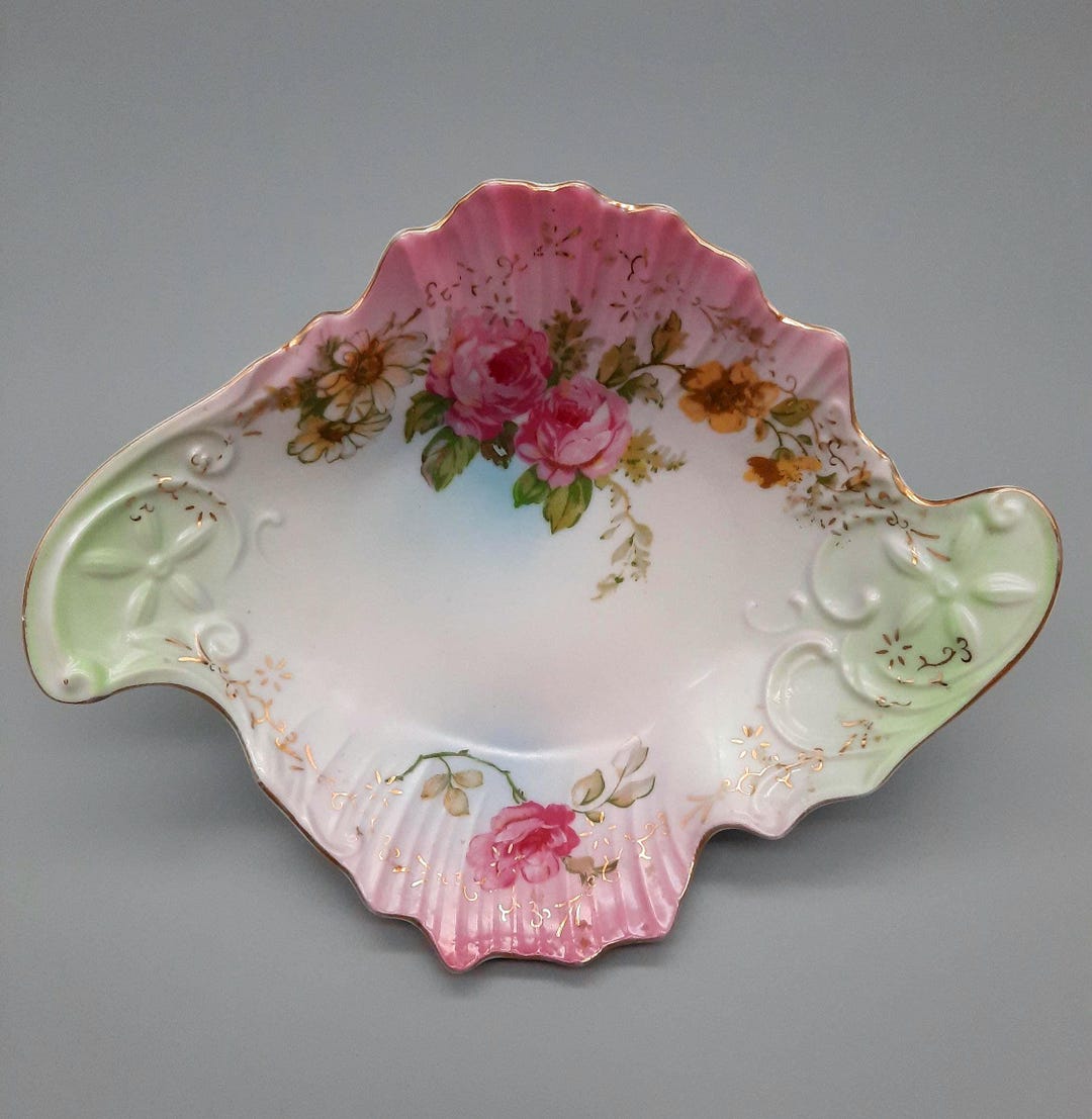 Antique Hand-painted Porcelain Dish, 7" - Etsy