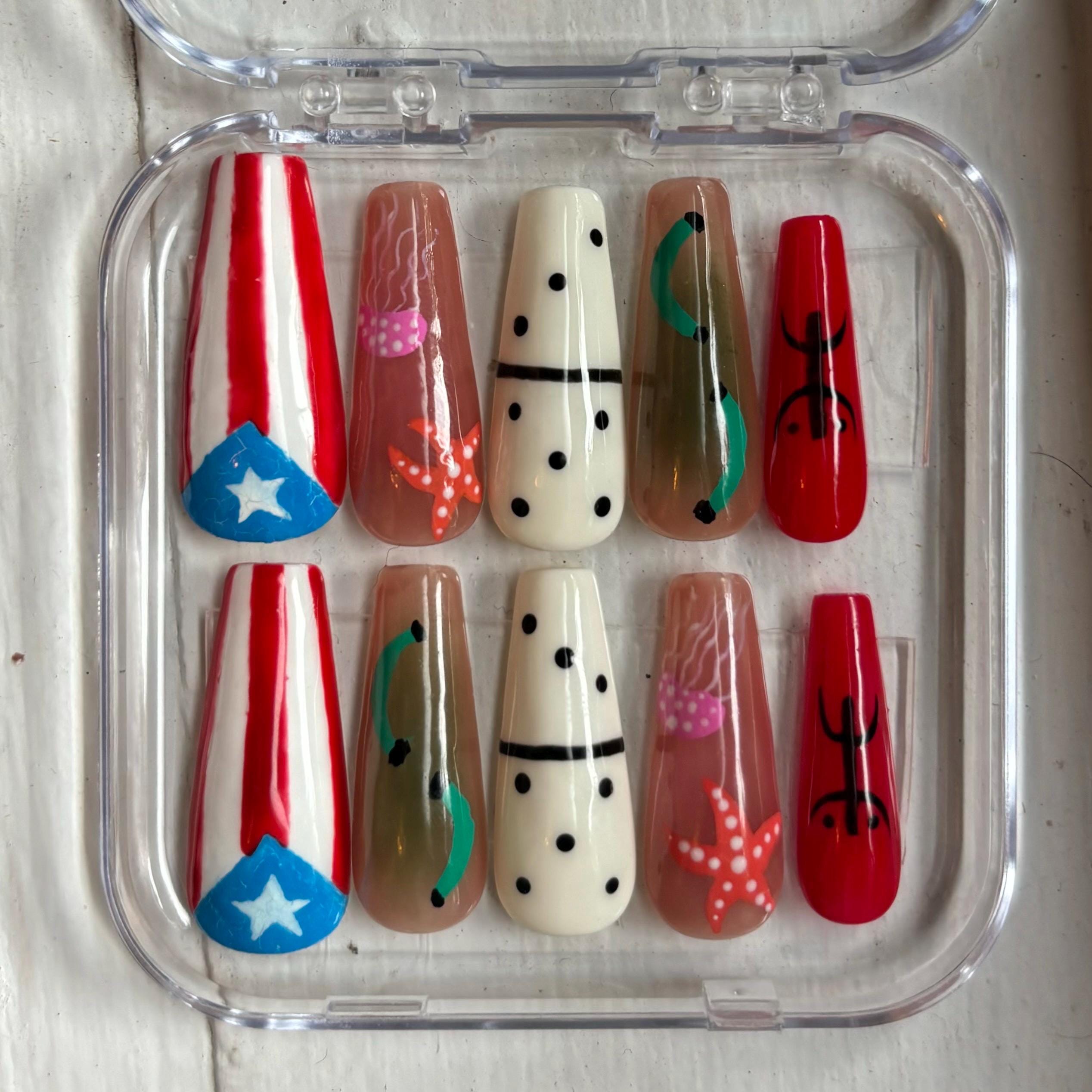 Bad Bunny DTMF Puerto Rico Inspired Press-on Nails - Etsy