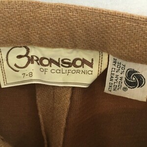 Bronson of California Vintage 70s Tan Wool Dress Pants, Bareback 7-8 ...