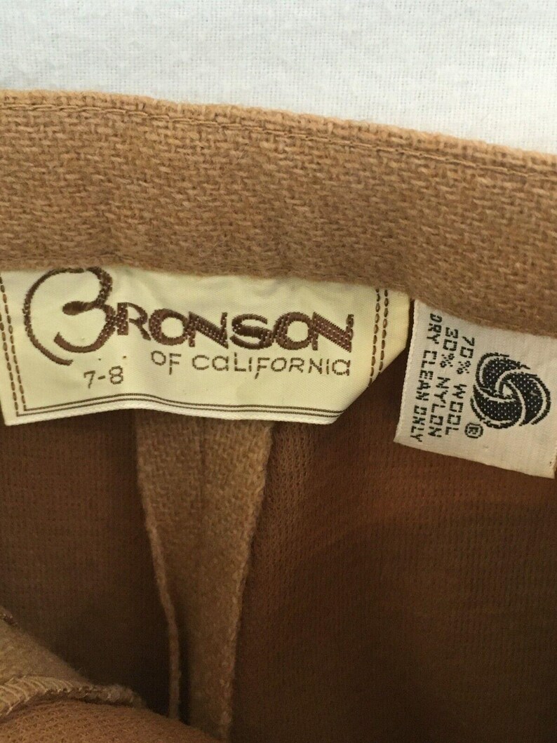 Bronson of California Vintage 70s Tan Wool Dress Pants, Bareback 7-8 ...