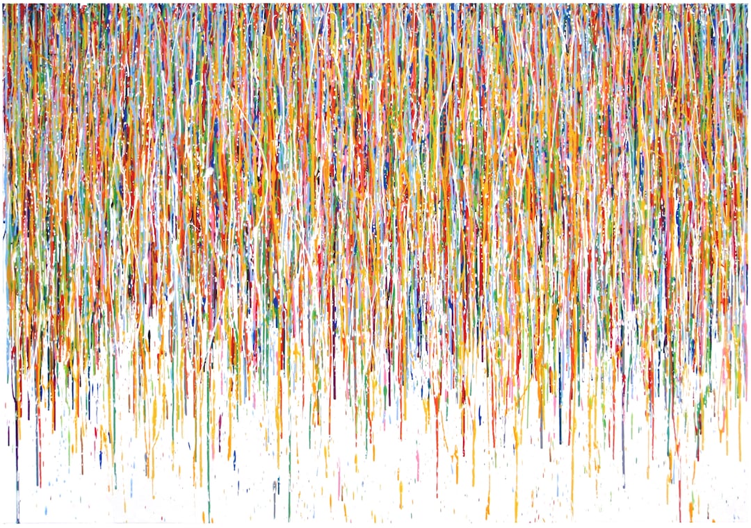 Very Large Drip and Splash Original Painting on Unstretched - Etsy