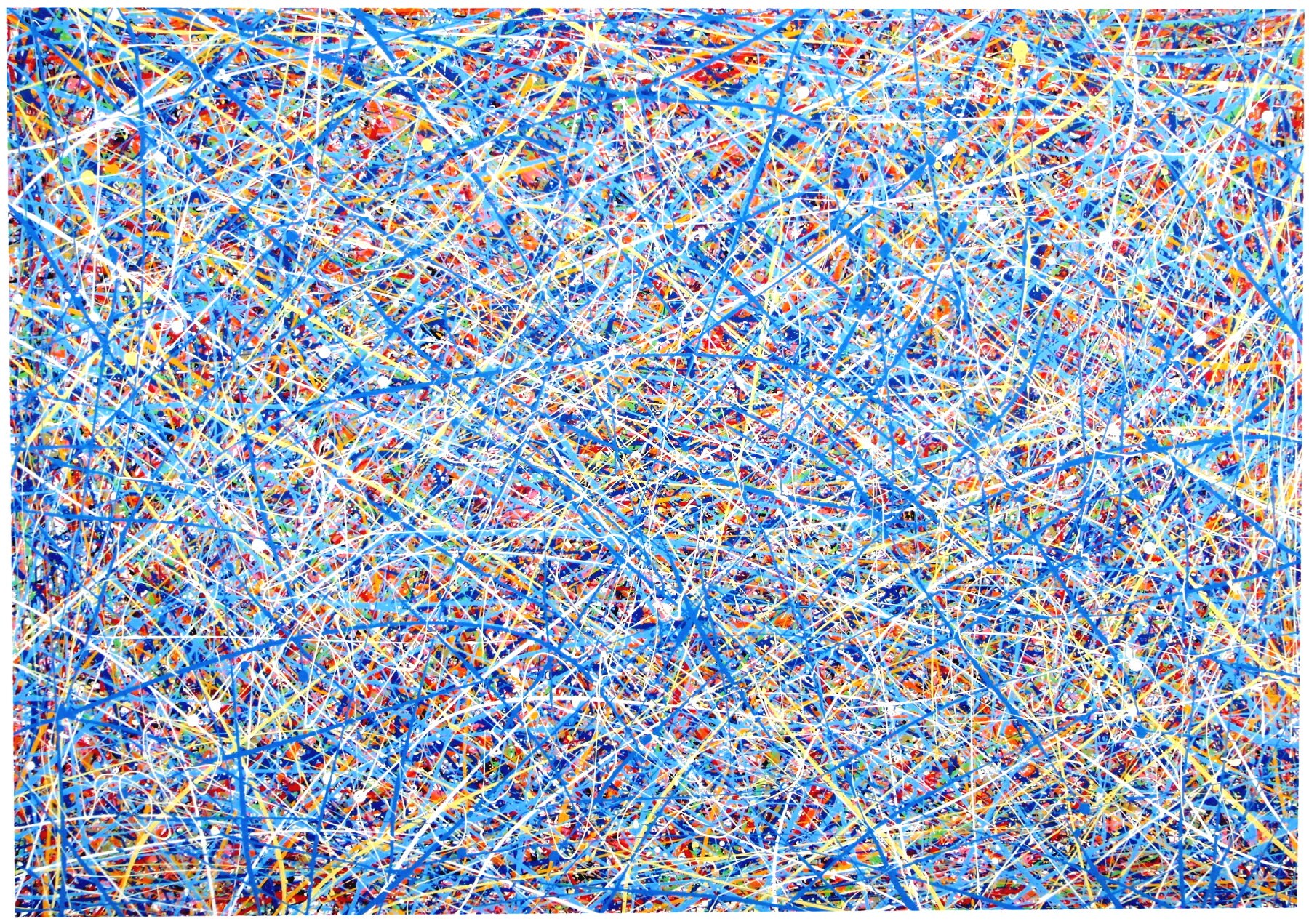 Very Large Abstract Blue Drip Splash Splatter New Original | Etsy UK