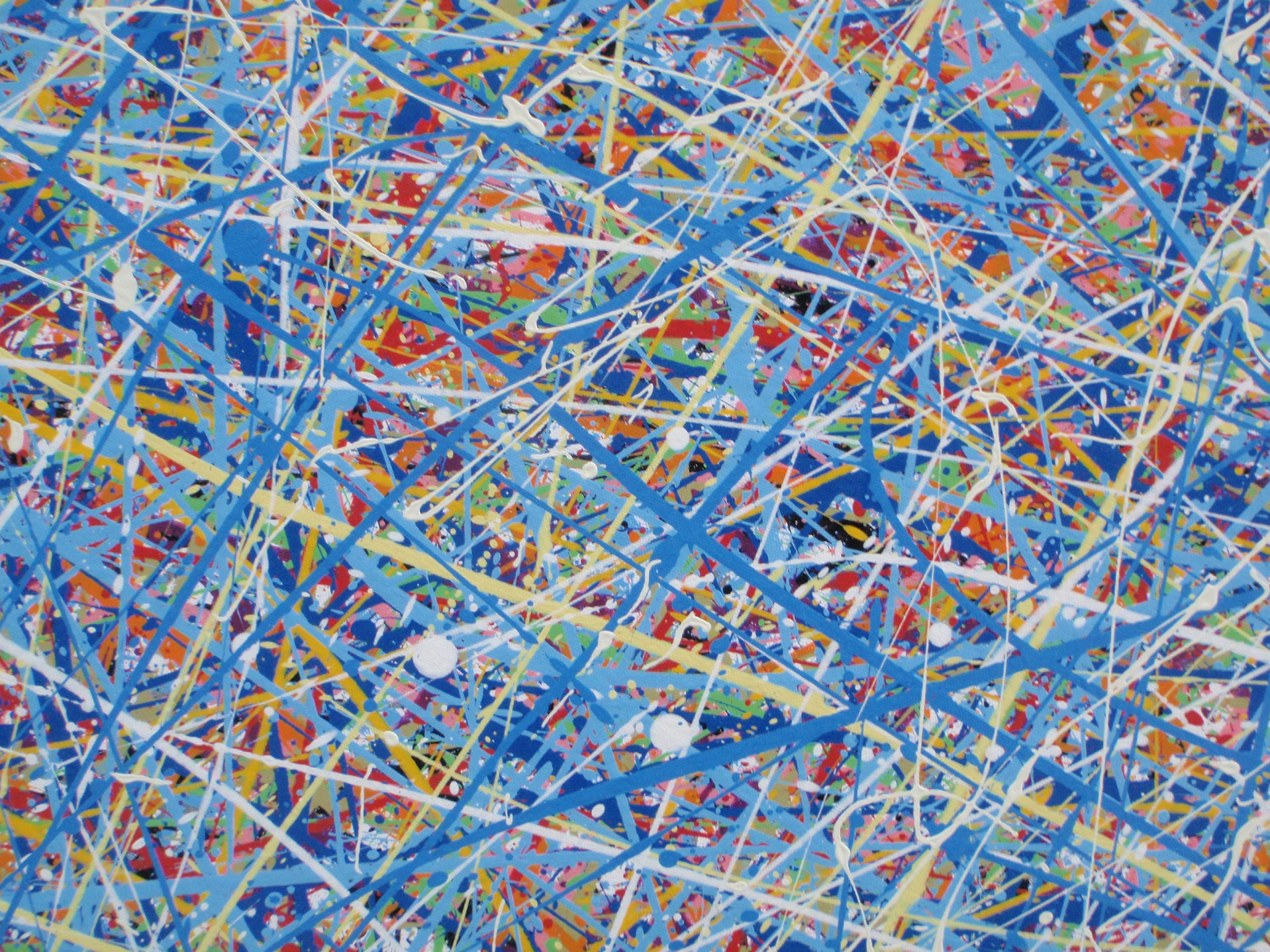 Very Large Abstract Blue Drip Splash Splatter New Original - Etsy UK