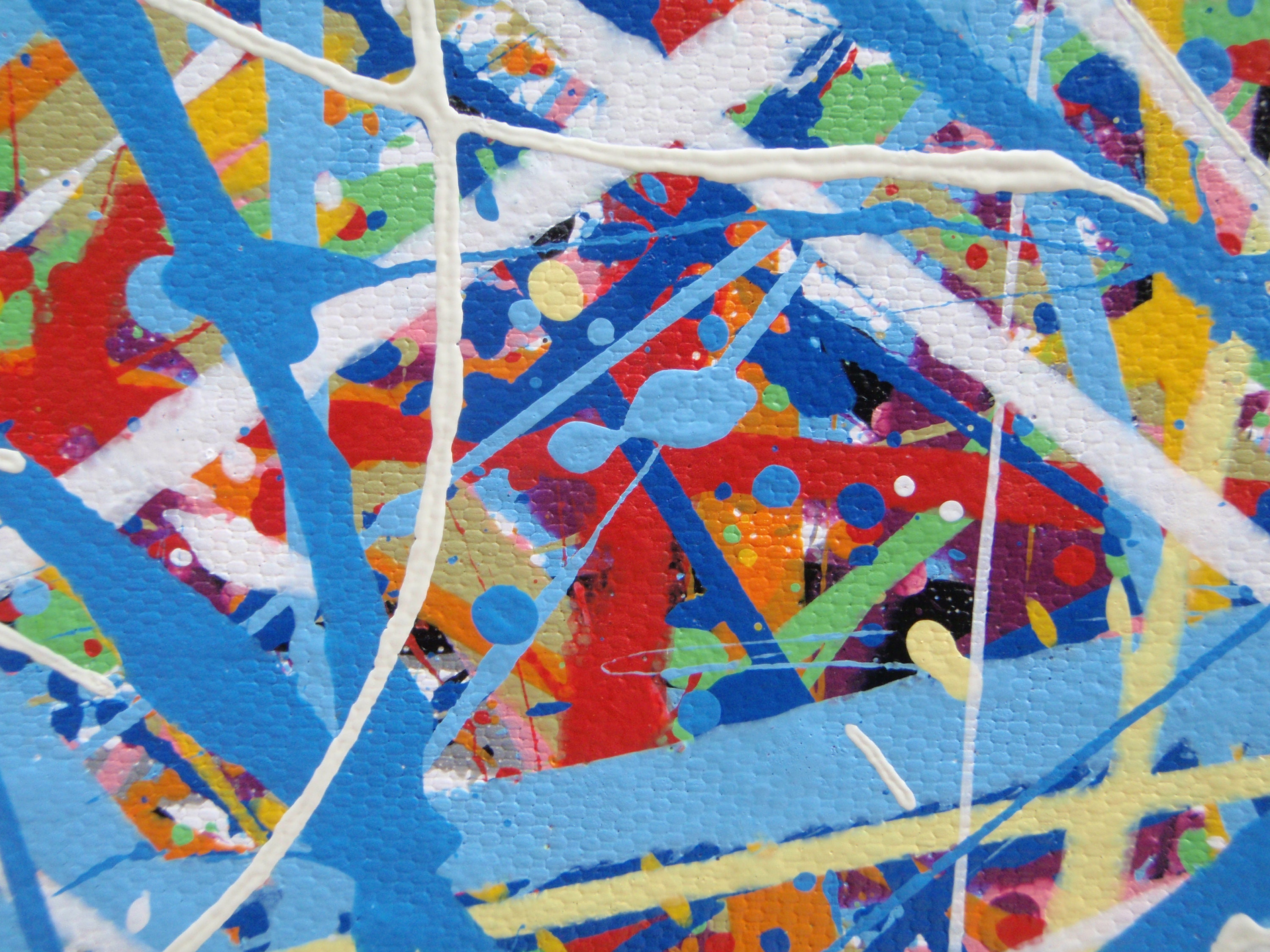 Very Large Abstract Blue Drip Splash Splatter New Original | Etsy UK