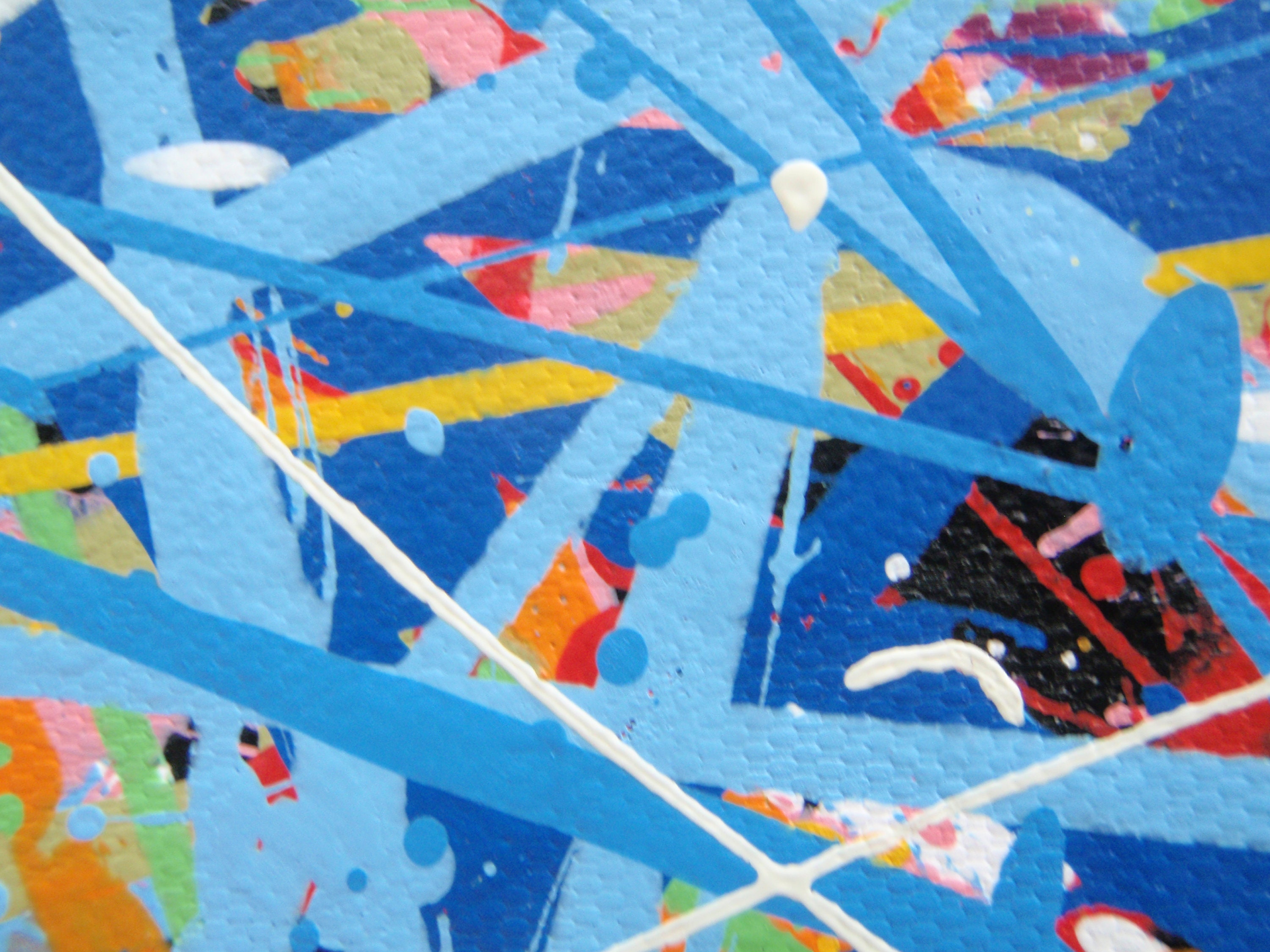 Very Large Abstract Blue Drip Splash Splatter New Original | Etsy UK